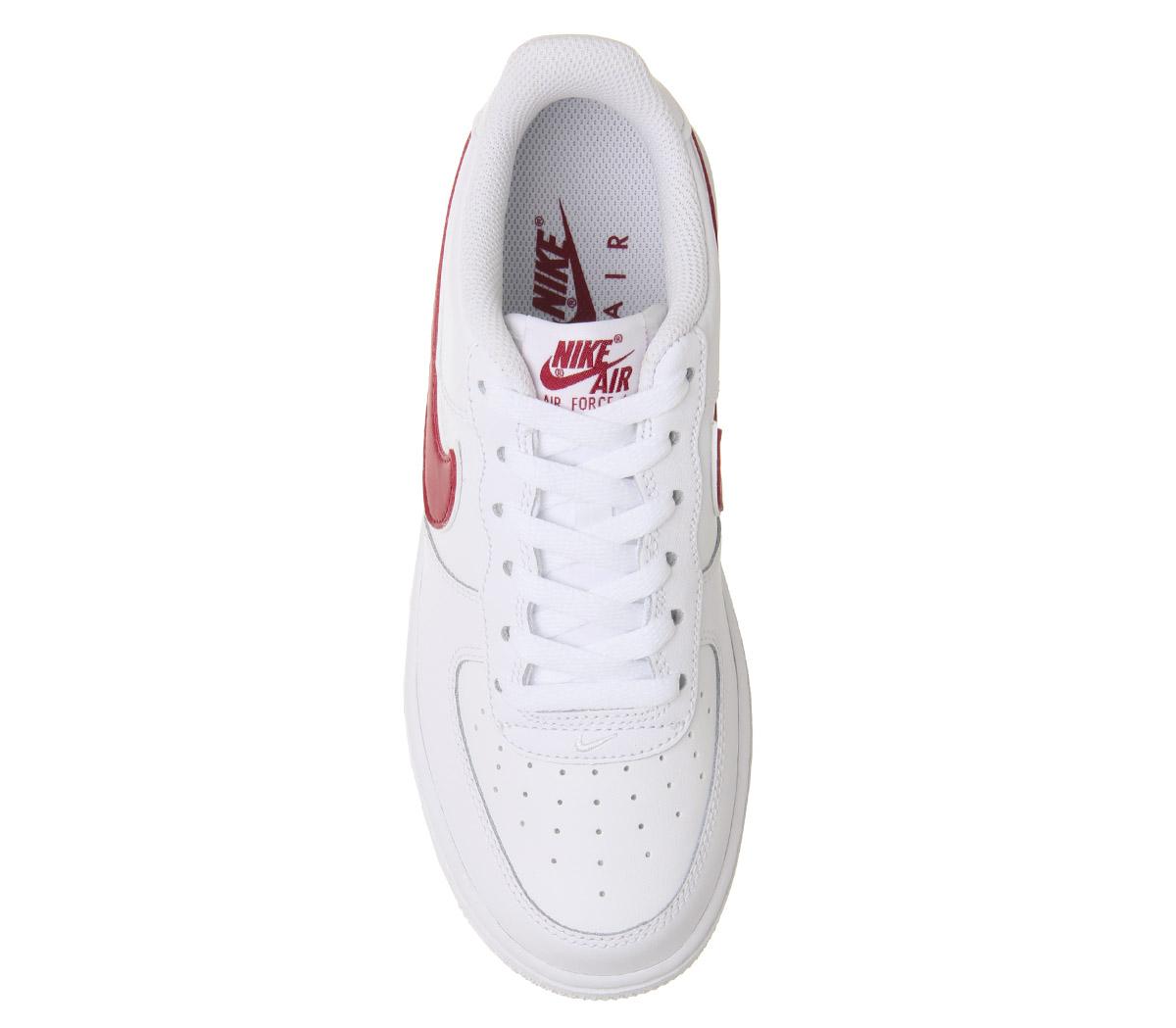 Nike Air Force 1 Trainers White Red - Women's Trainers