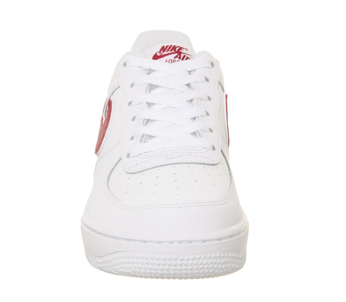 Nike Air Force 1 Trainers White Red - Women's Trainers