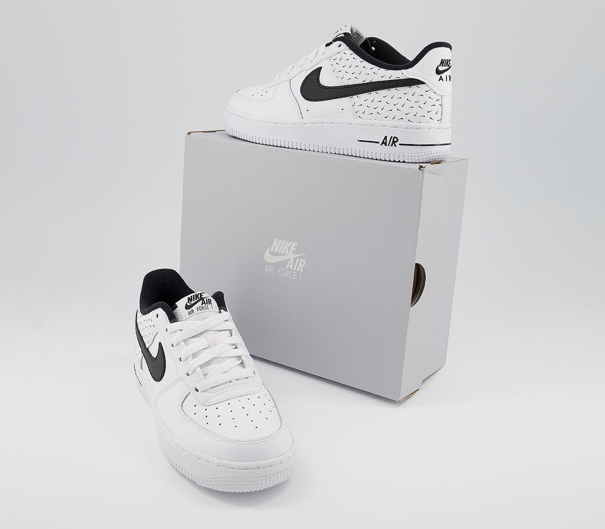 Nike Af1 Boys Trainers White Black Swooshfetti - Women's Trainers