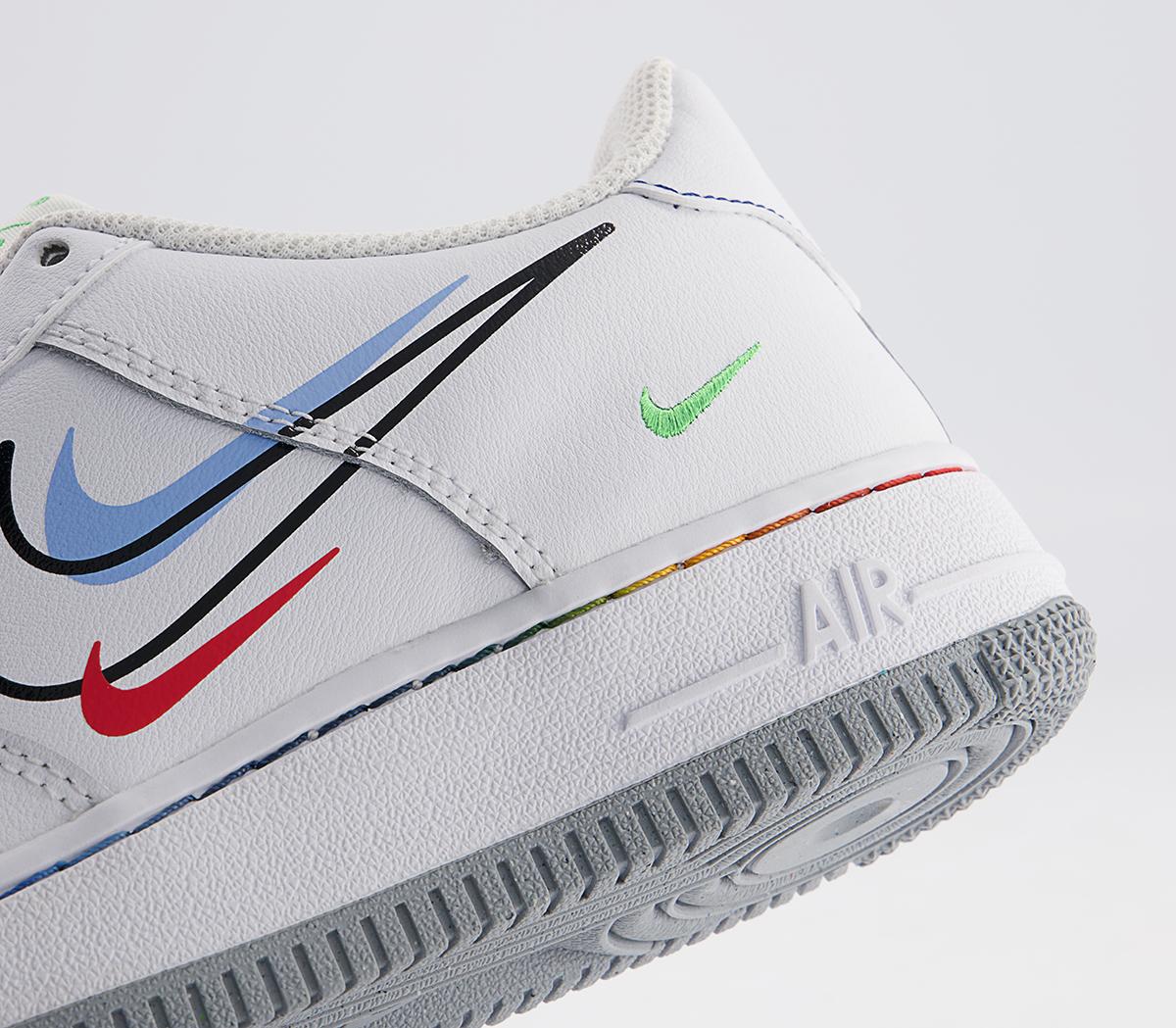 Nike Af1 Boys Trainers White Green Spark Aluminum Black - Women's Trainers