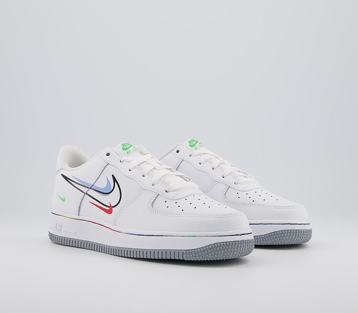 Nike Af1 Boys Trainers White Green Spark Aluminum Black - Women's Trainers