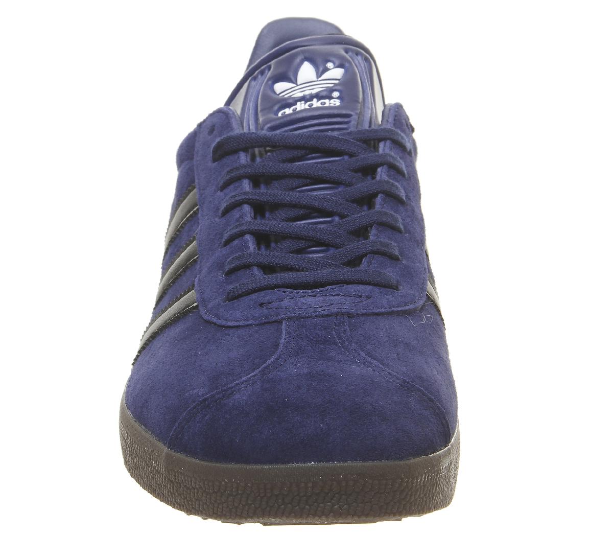 adidas Gazelle Trainers Navy Black Gum - Unisex Sports