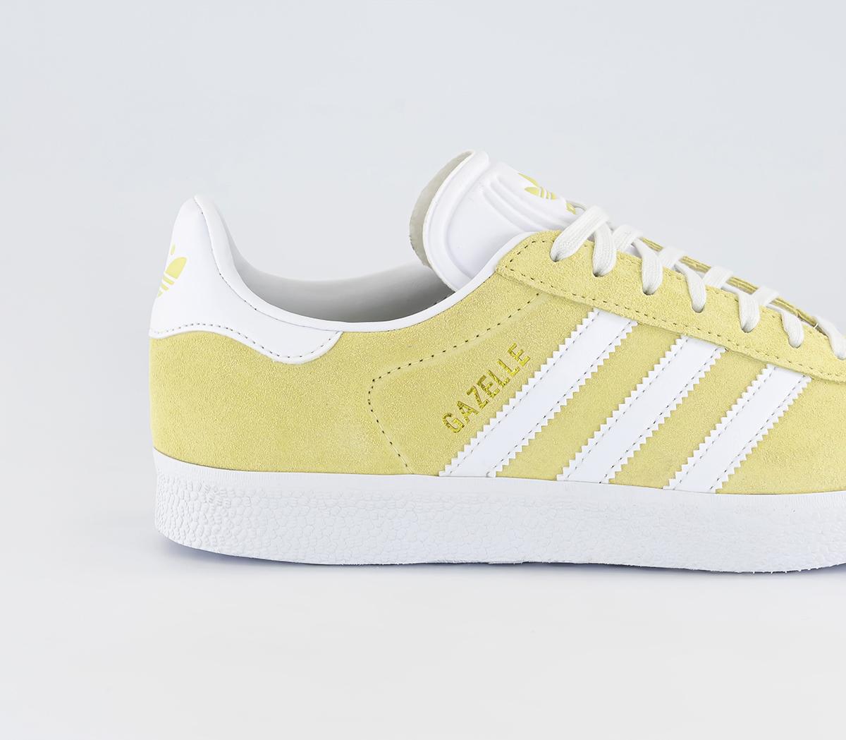 adidas Gazelle Trainers Almost Yellow White Gold - Women's Trainers