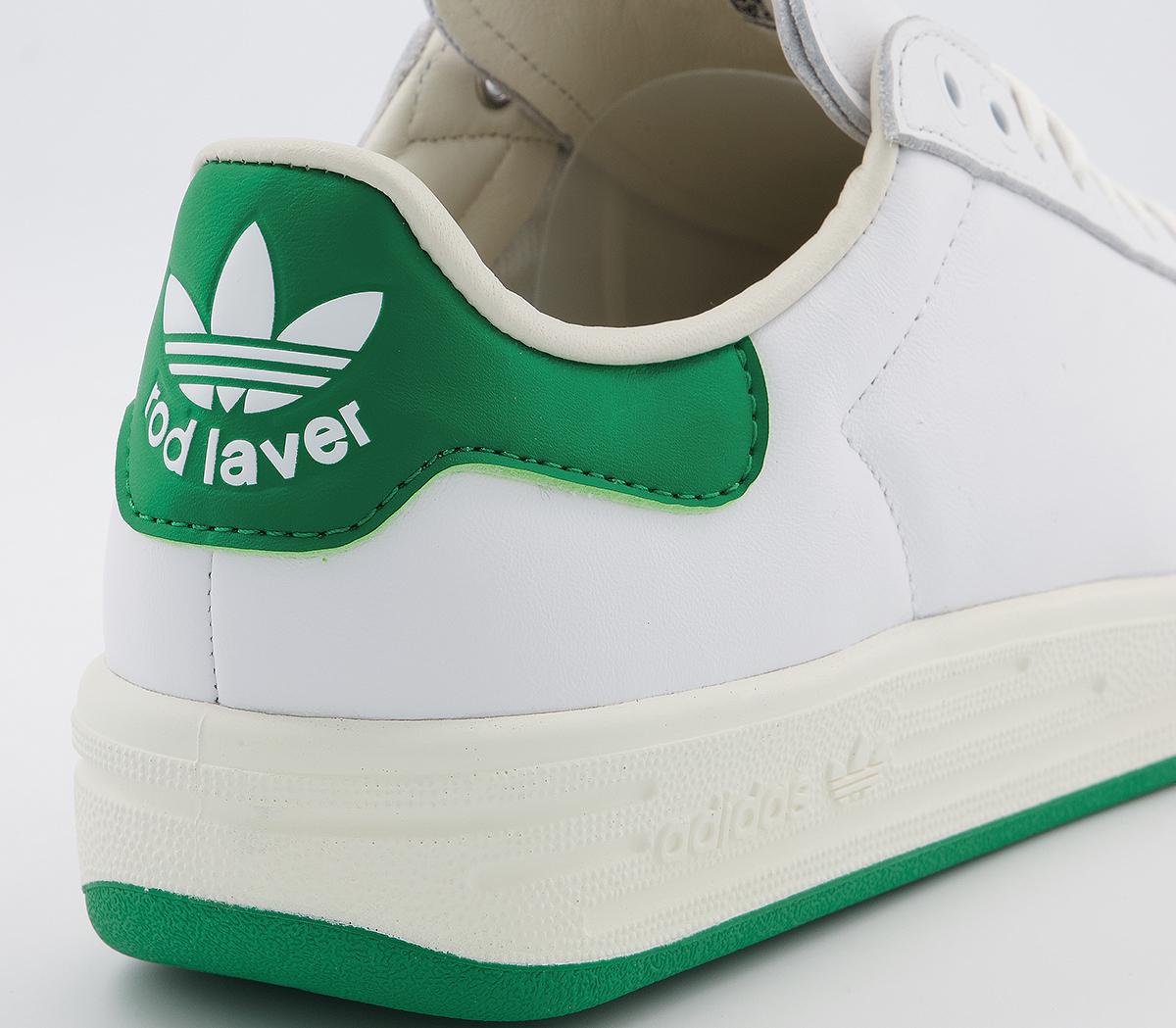 adidas Rod Laver Trainers White Green White - Men's Trainers