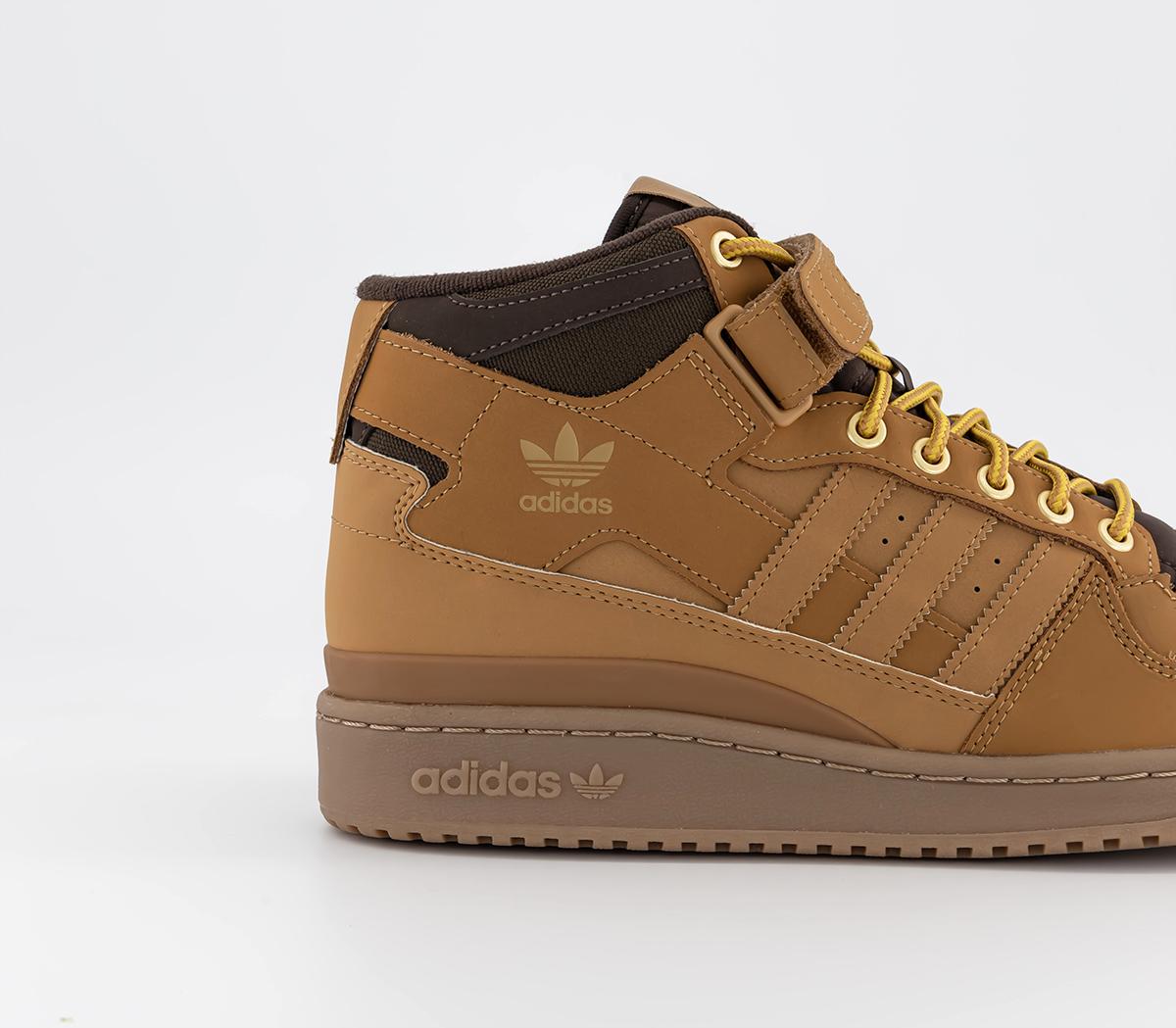 adidas Forum Mid Trainers Brown Gum - adidas Forum