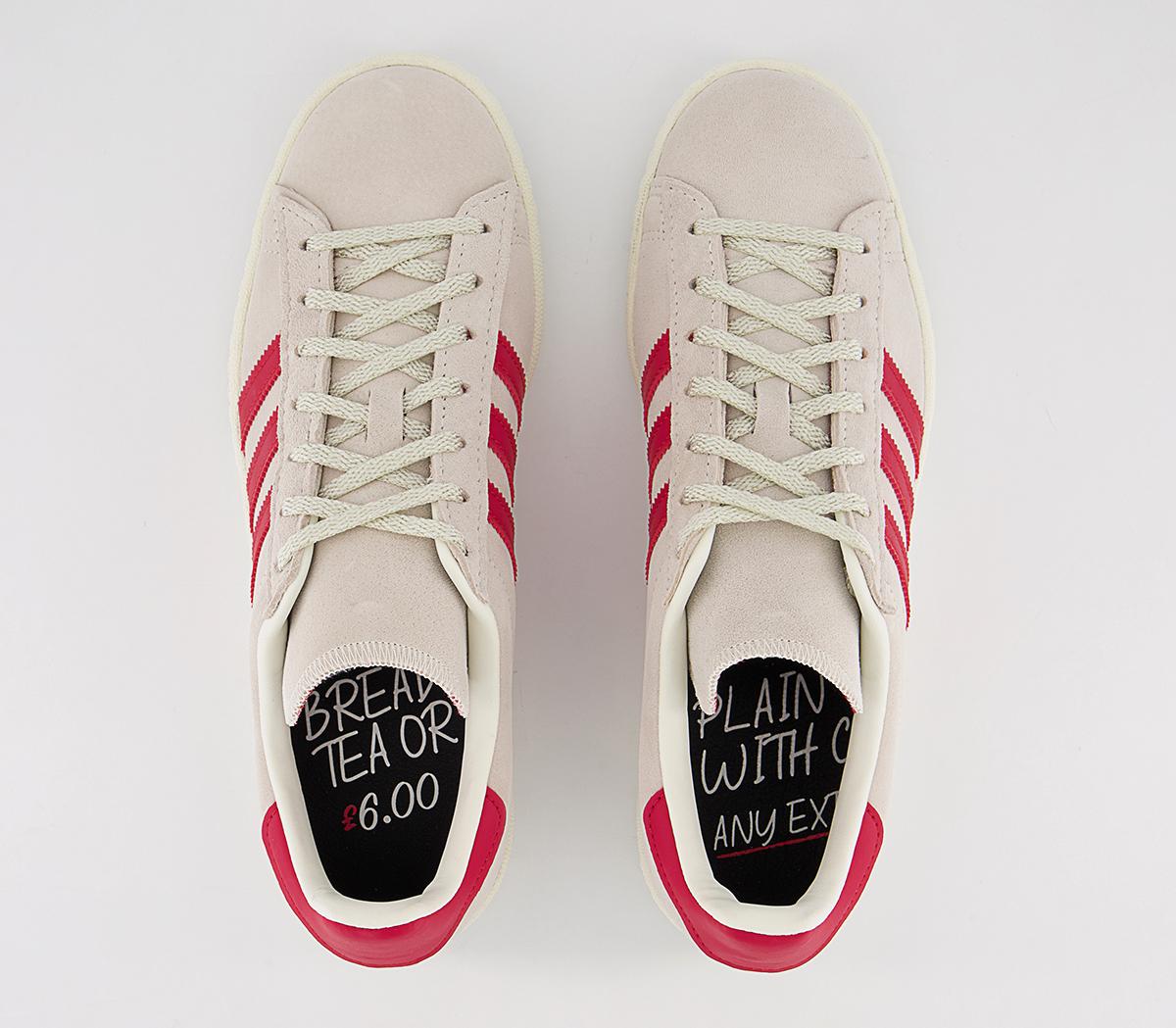 adidas Campus 80s Trainers Off White Collegiate Red - Men's Trainers