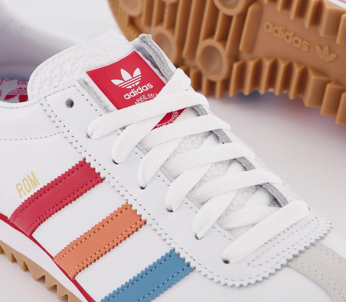 adidas Rom Trainers White Glory Red Amber Tint - Men's Trainers