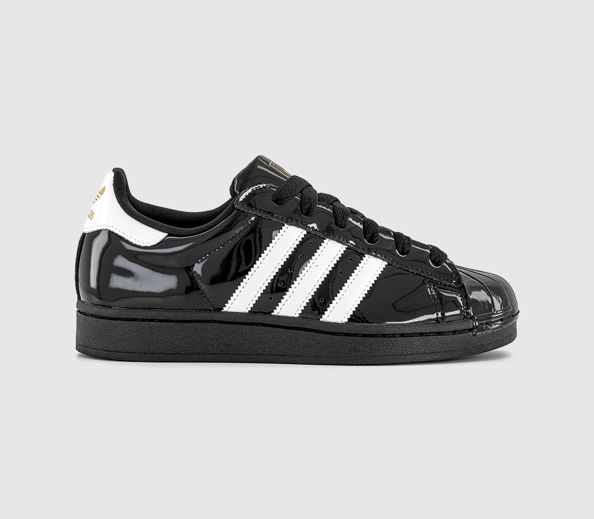 Click here for Adidas Superstar II Trainers Black White Patent  7... prices