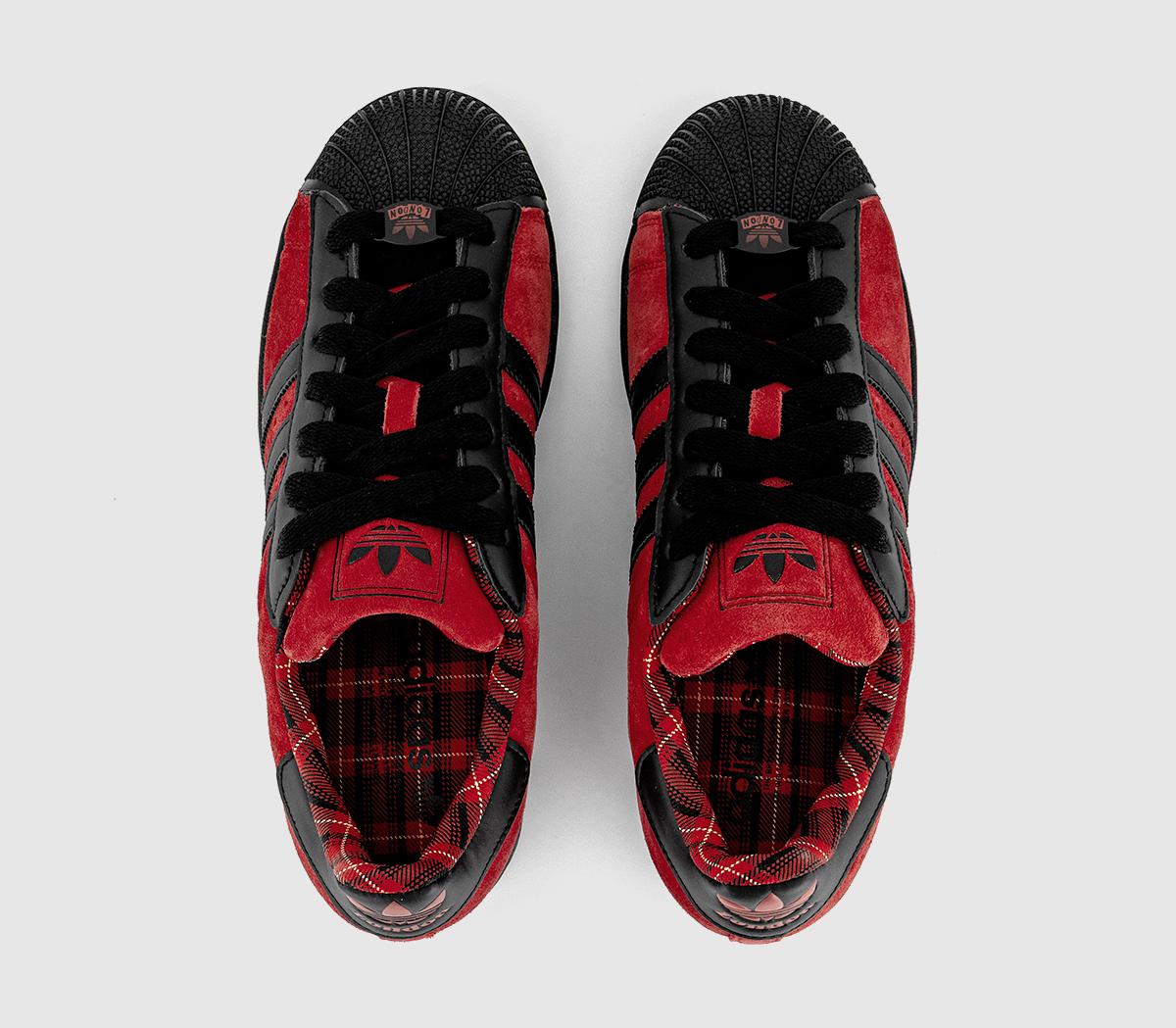 adidas Superstar II Trainers Better Scarlet Core Black Matte Gold - Men ...