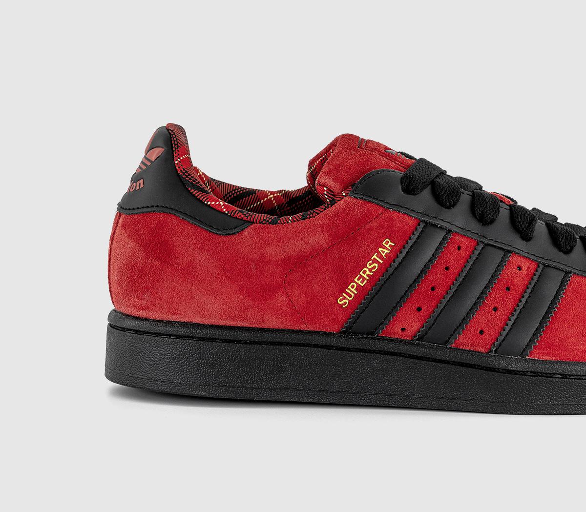 adidas Superstar II Trainers Better Scarlet Core Black Matte Gold - Men ...