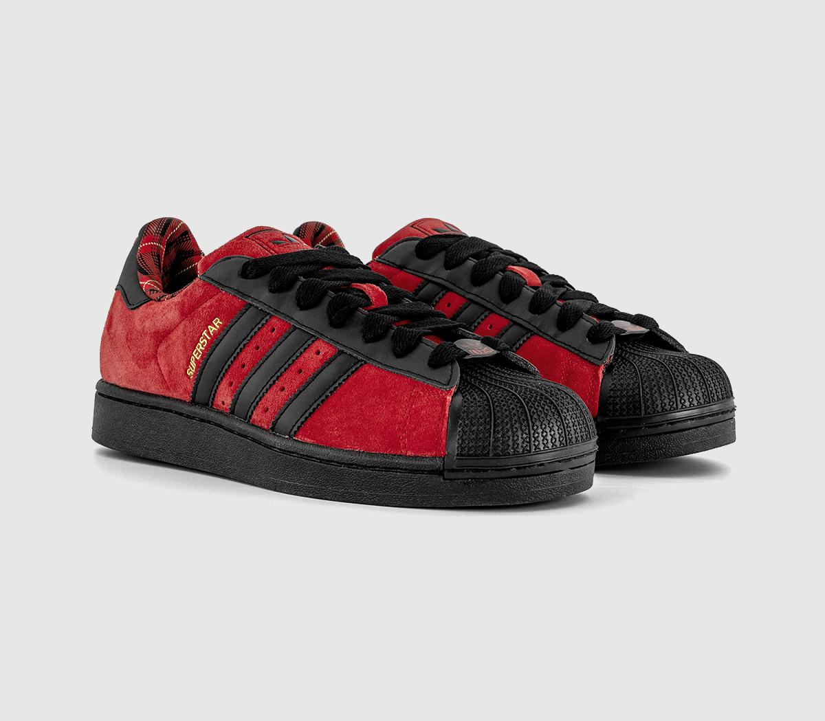 adidas Superstar II Trainers Better Scarlet Core Black Matte Gold - Men ...