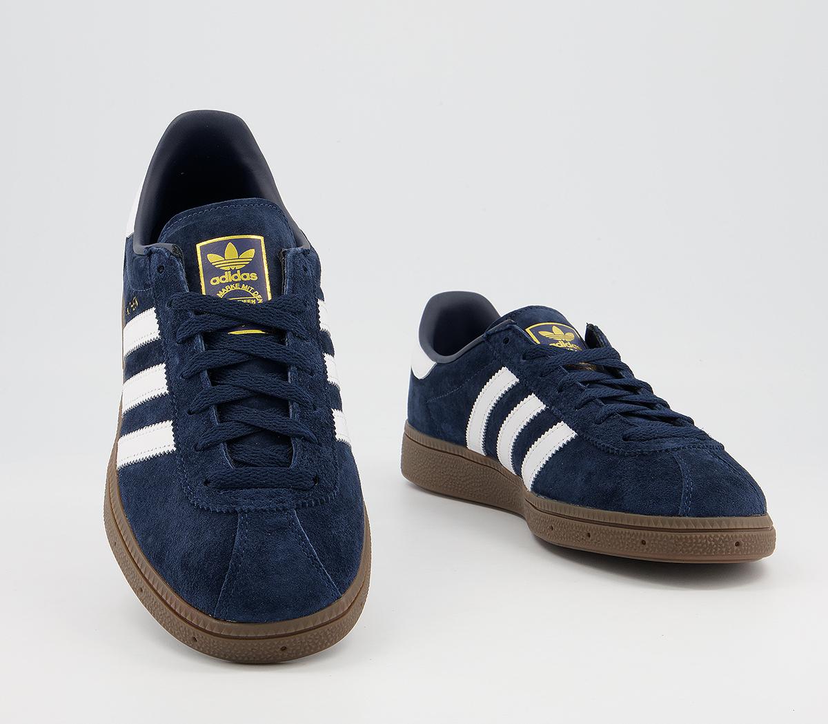 adidas Munchen Trainers Navy White Gum - Men's Terrace Trainers