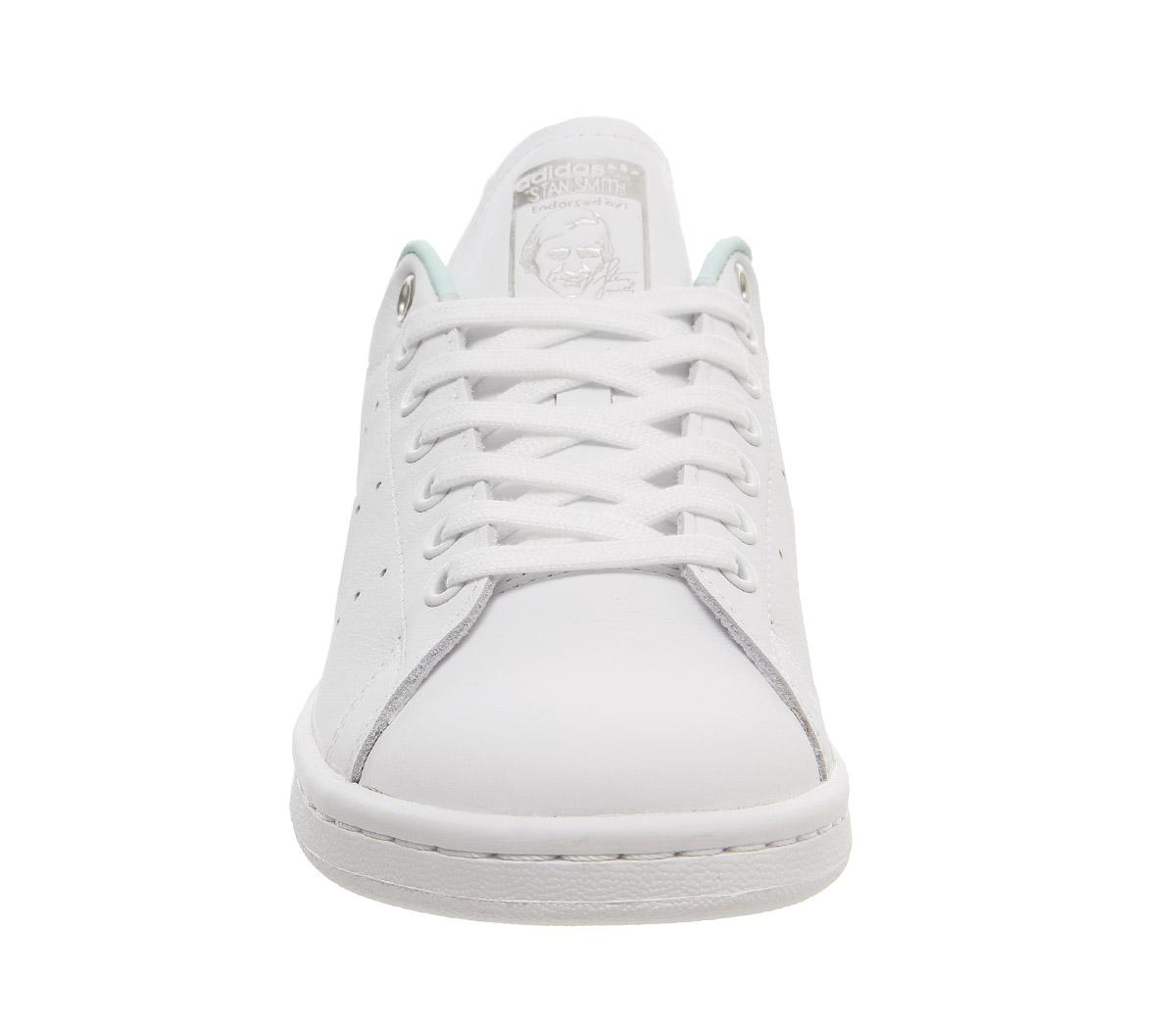adidas Stan Smith Trainers White Silver Metallic Mint - Women's Trainers