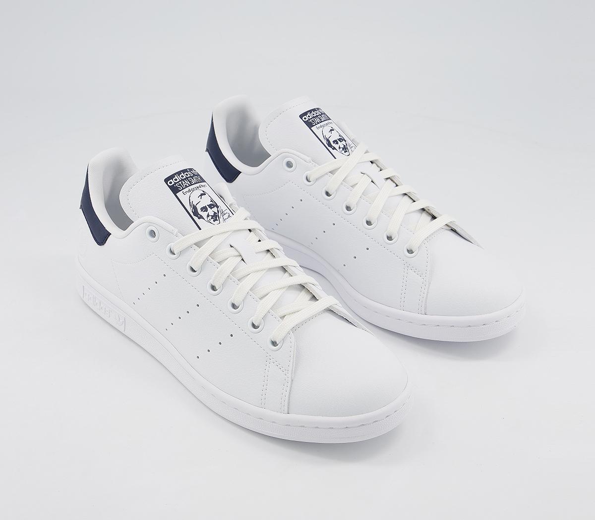 adidas Stan Smith Trainers White Collegiate Navy Vegan - Unisex Sports