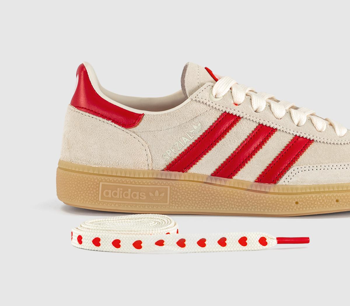 adidas Handball Spezial Trainers Cream White Better Scarlet Sandy Pink ...