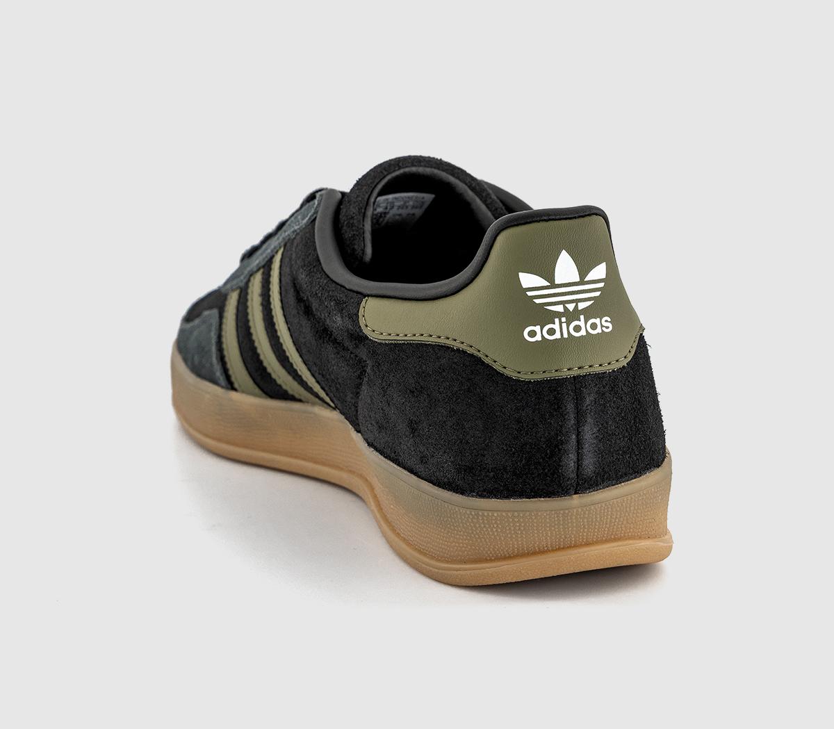 adidas Gazelle Indoor Trainers Black Focus Olive Carbon - Women's Trainers