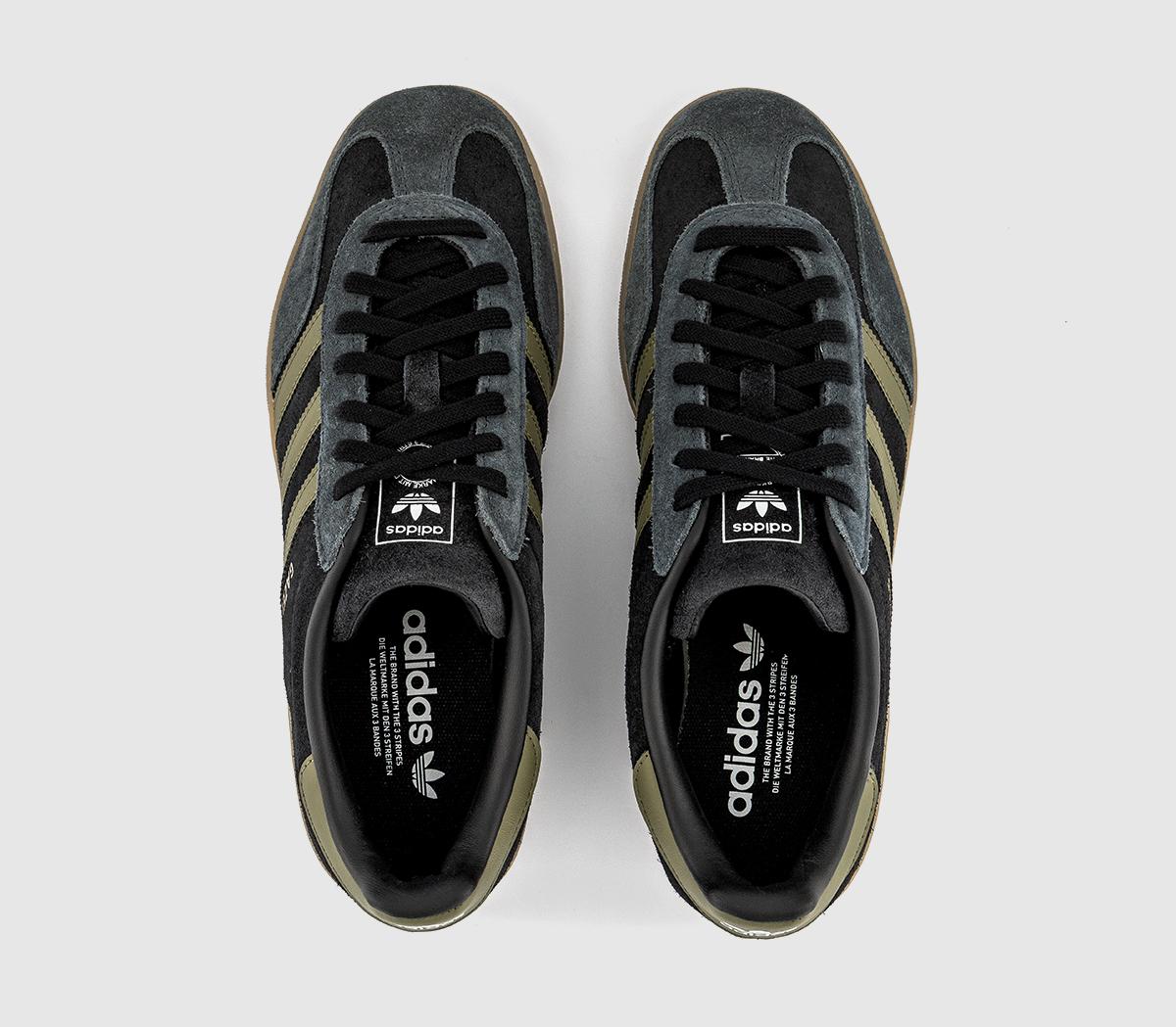 adidas Gazelle Indoor Trainers Black Focus Olive Carbon - Women's Trainers