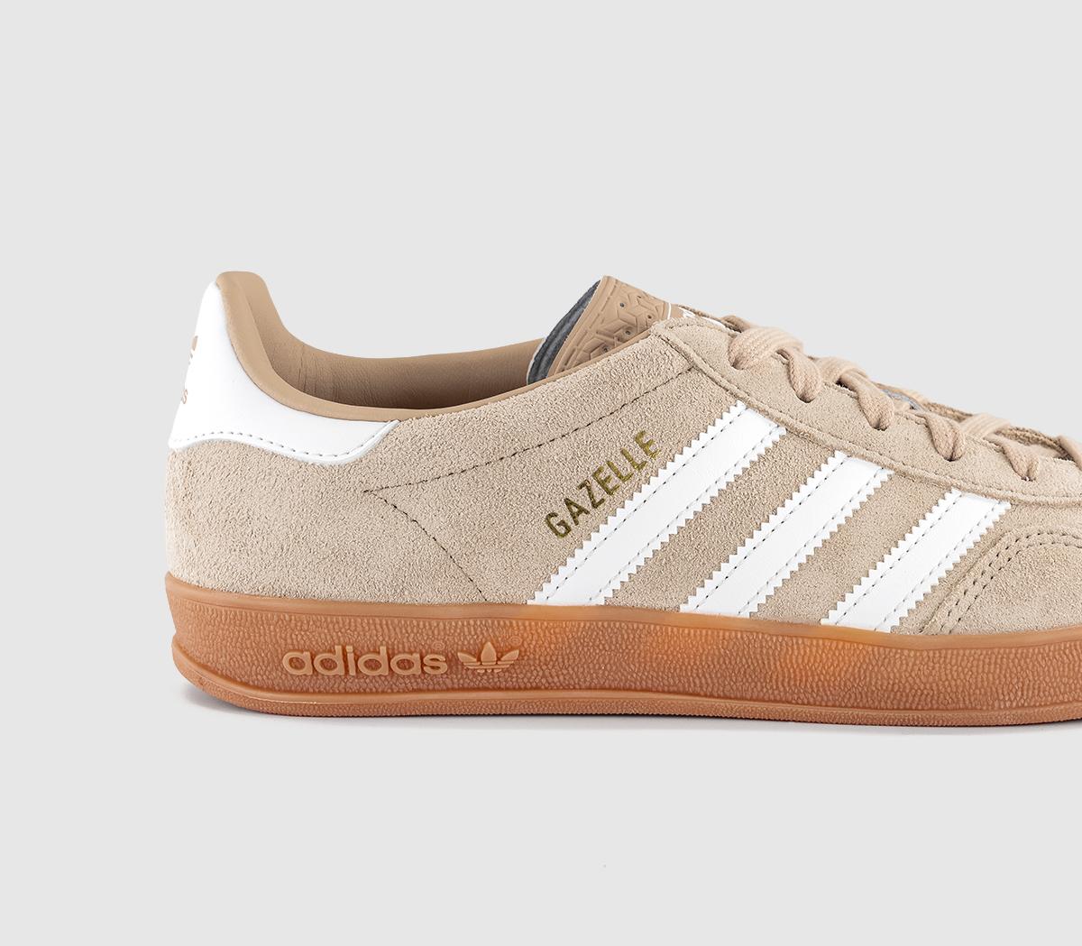 adidas Gazelle Indoor Trainers Magic Beige White White Gum - Women's ...