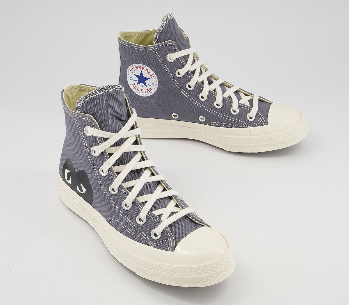 Comme Des Garcons Converse Chuck Taylor Hi 70s X PLAY CDG Trainers Grey ...