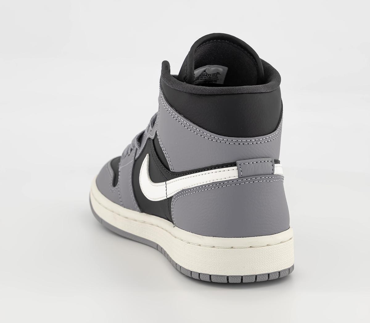 Jordan Air Jordan 1 Mid Trainers Cement Grey Sail Anthracite - Air Jordan 1