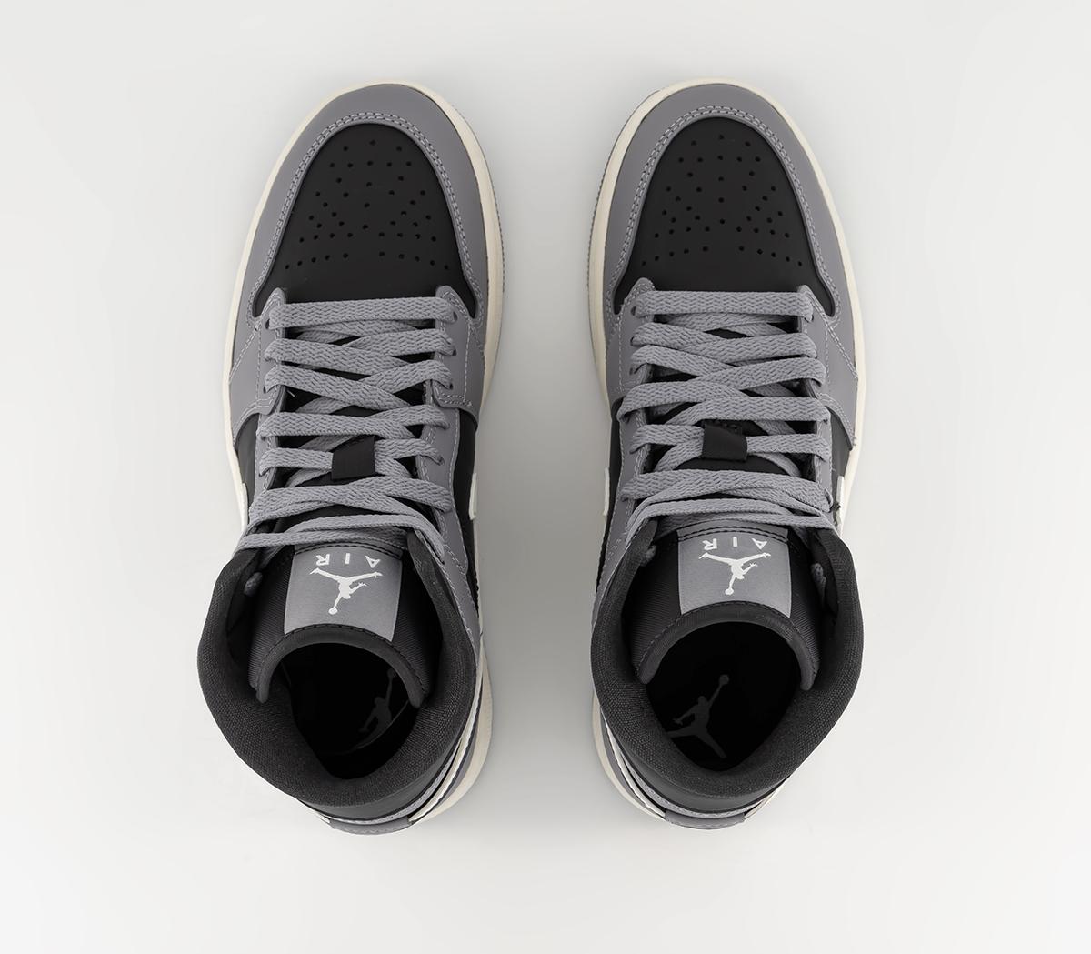 Jordan Air Jordan 1 Mid Trainers Cement Grey Sail Anthracite - Women's ...
