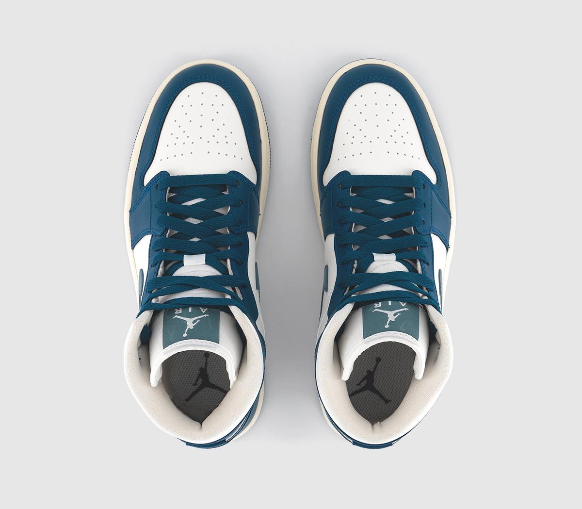 Jordan Air Jordan 1 Mid Trainers Sky Frozen Blue Ozone Blue Sail - Air ...