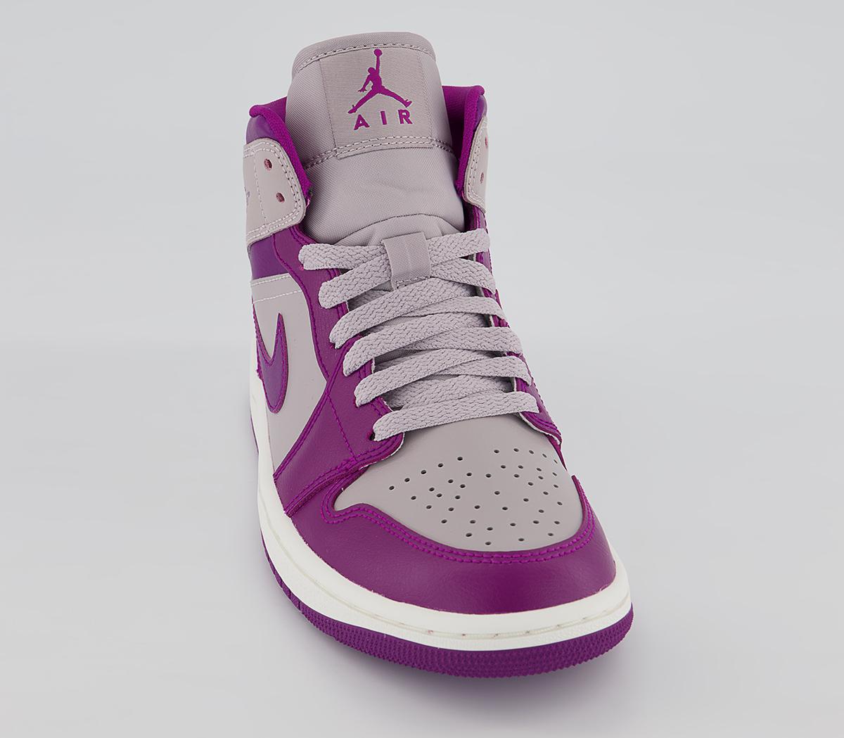 Jordan Air Jordan 1 Mid Trainers Amethyst Ash Red Plum Sail - Women's ...