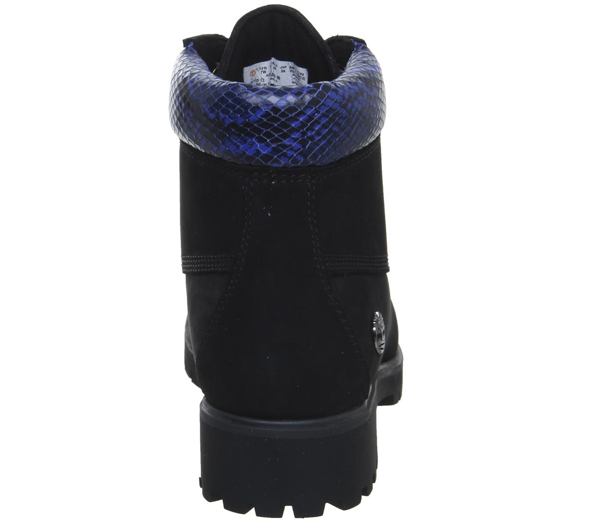 Timberland Slim Premium 6 Inch Boots Black Royal Snake Collar - Women's ...