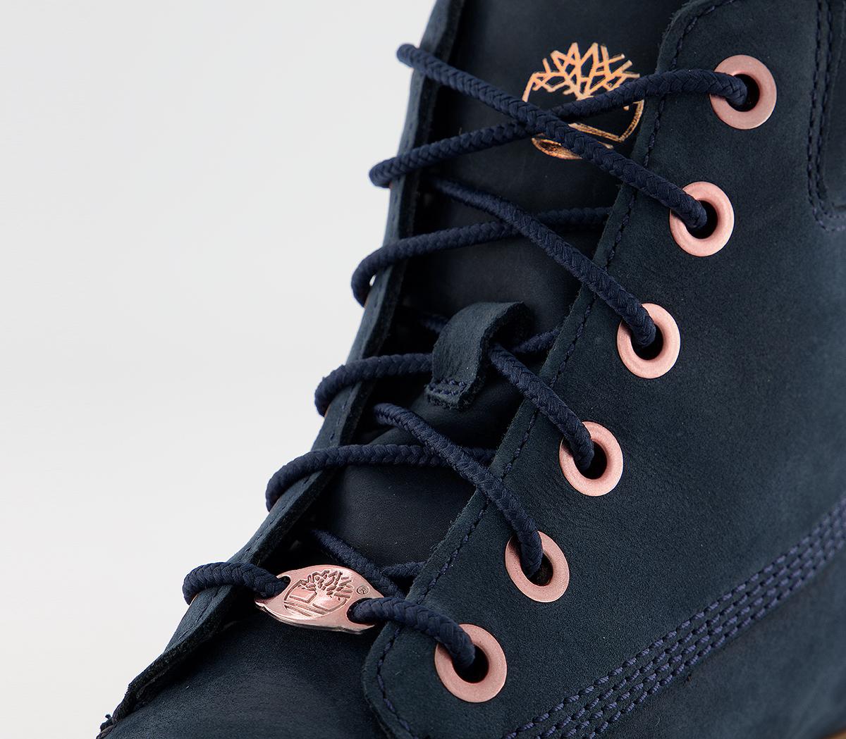 Timberland Slim Premium 6 Inch Boots Black Iris Nubuck - Women's Ankle ...