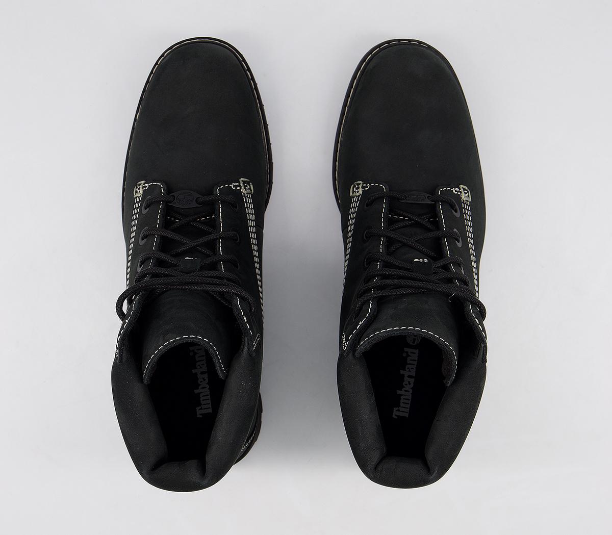 Timberland Slim Premium 6 Inch Boots Black Nubuck Contrast Stitch ...