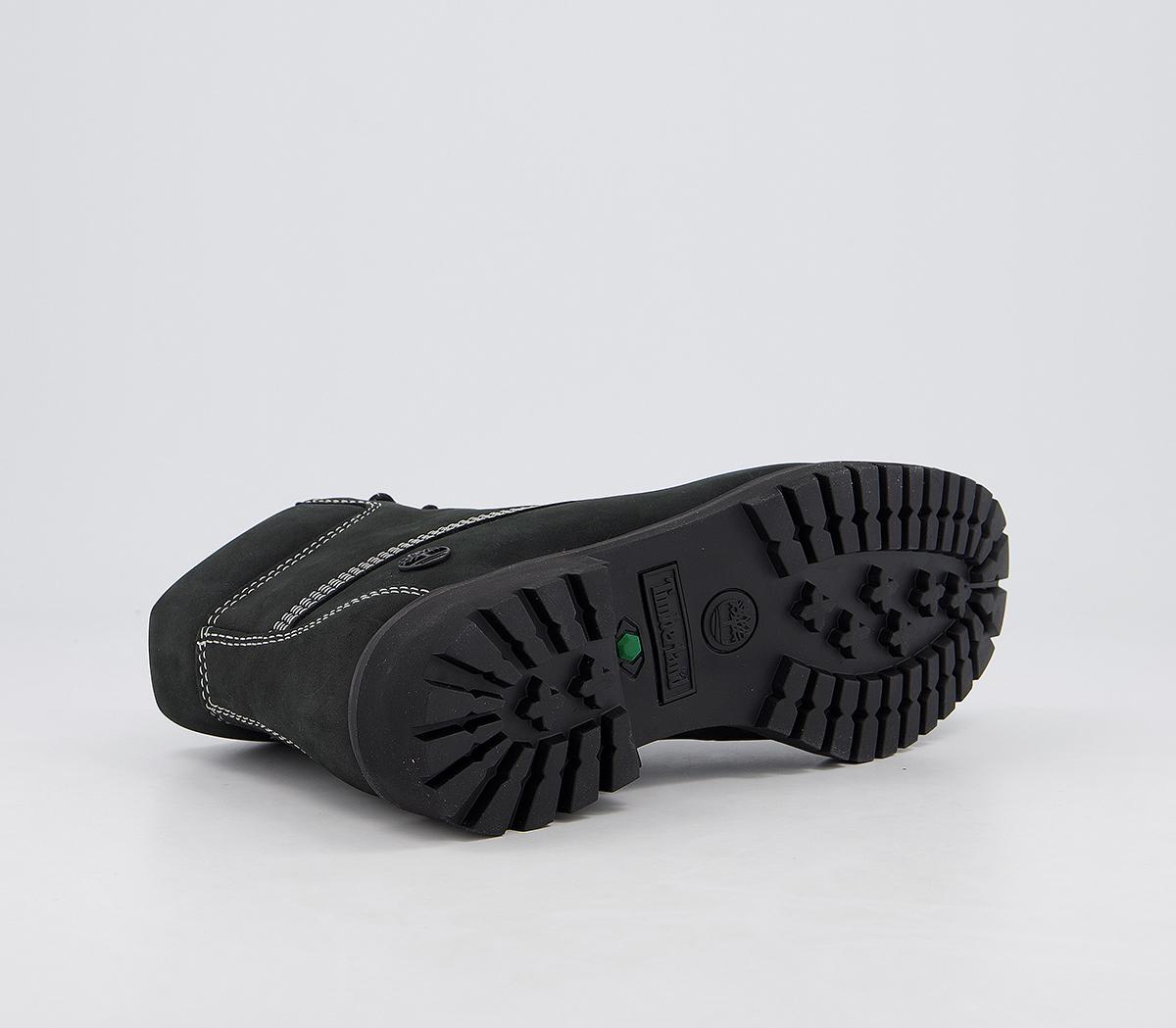 Timberland Slim Premium 6 Inch Boots Black Nubuck Contrast Stitch ...