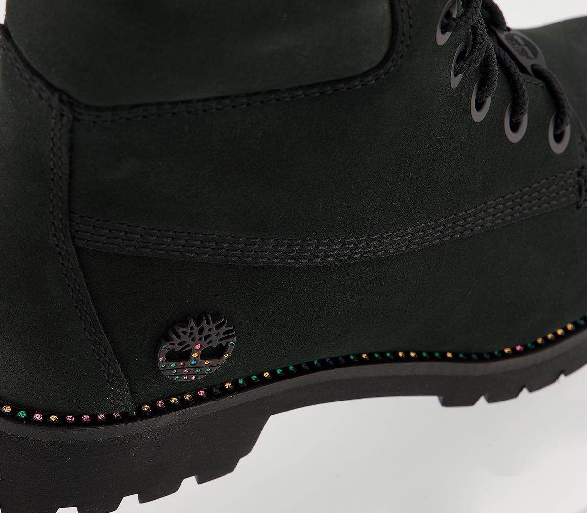 Timberland Slim Premium 6 Inch Boots Black Nubuck Diamond Multi - Women ...