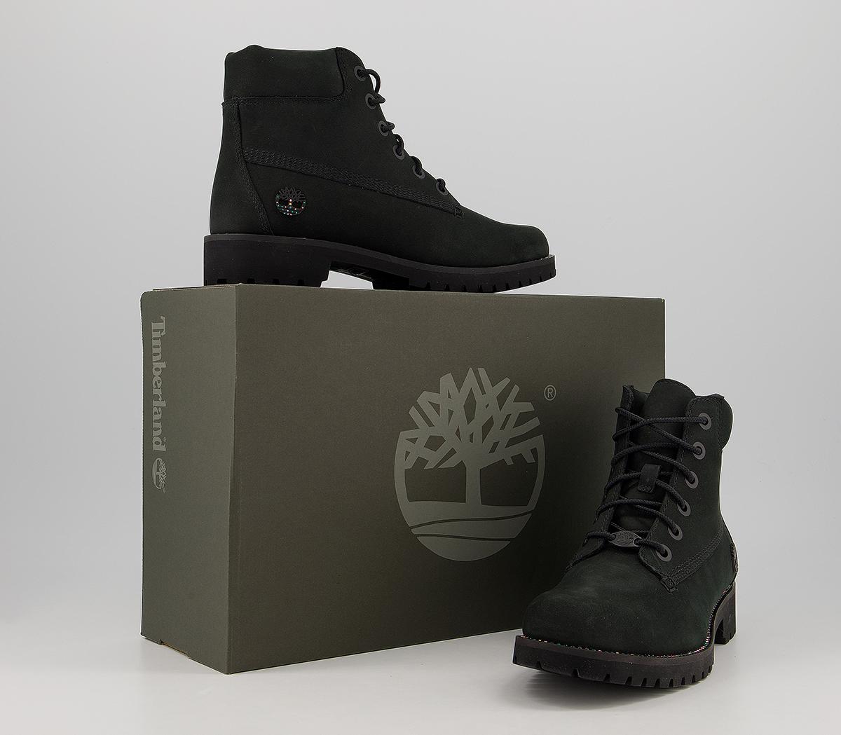 Timberland Slim Premium 6 Inch Boots Black Nubuck Diamond Multi - Women ...