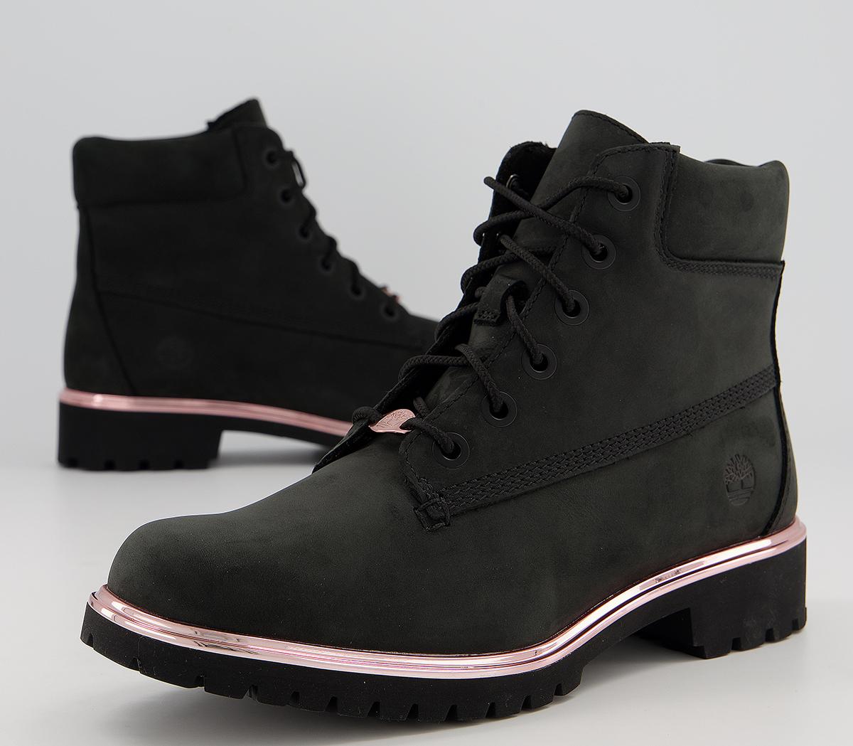 Timberland Slim Premium 6 Inch Boots Black New Rose Gold - Women's ...