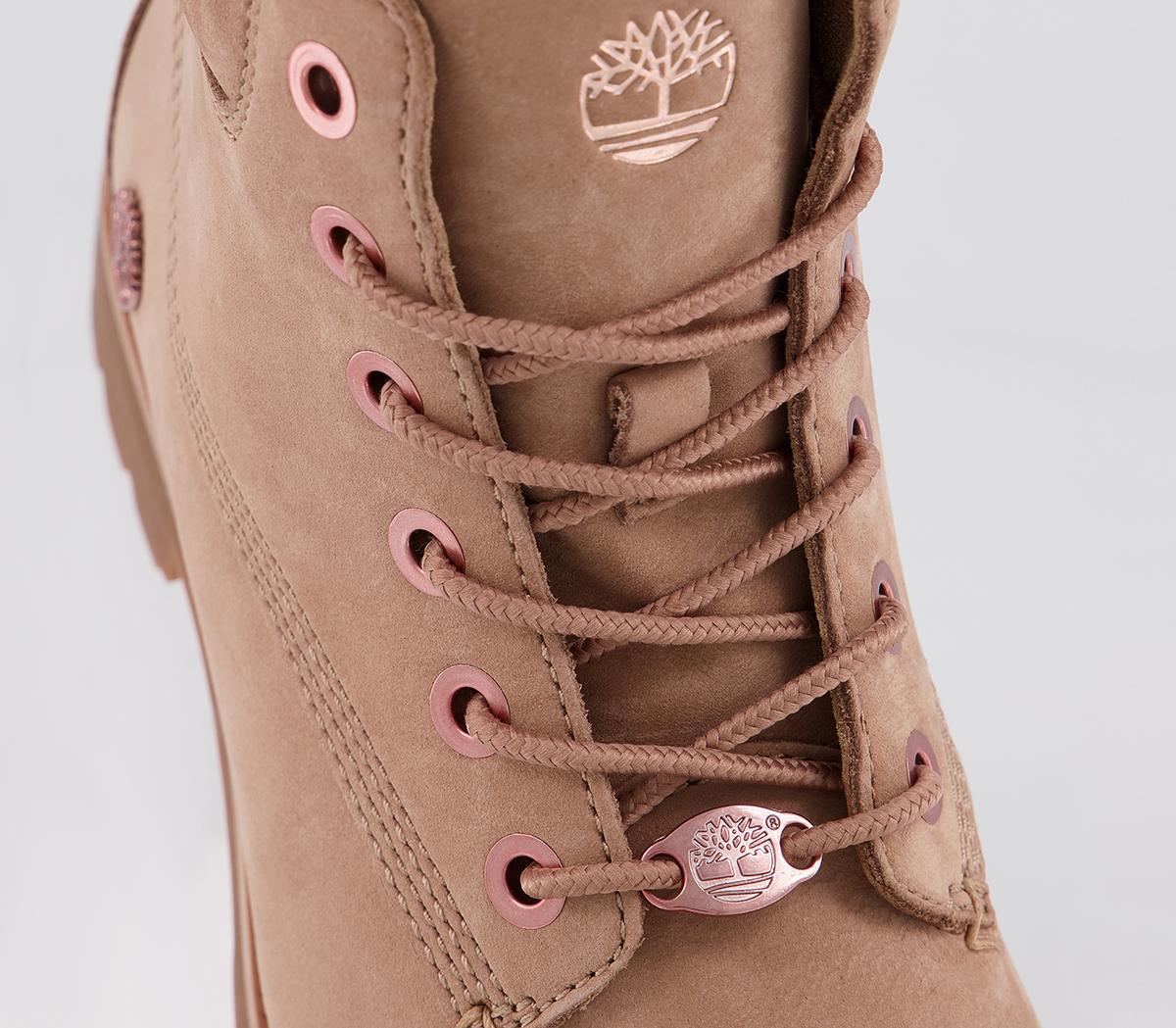 Timberland Slim Premium 6 Inch Boots Tawny Rose Gold Chain - Women's ...