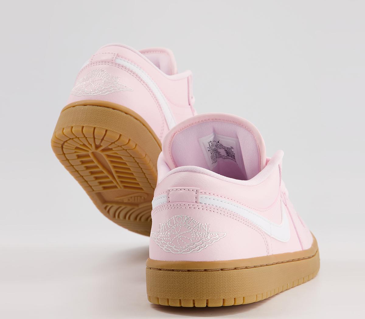 Jordan Air Jordan 1 Low Artic Pink White Gum Brown - Men's Trainers