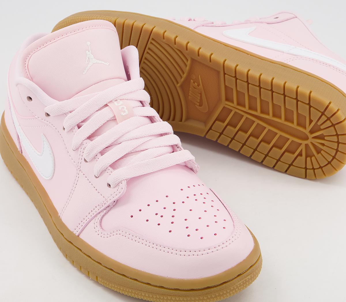 Jordan Air Jordan 1 Low Artic Pink White Gum Brown - Men's Trainers