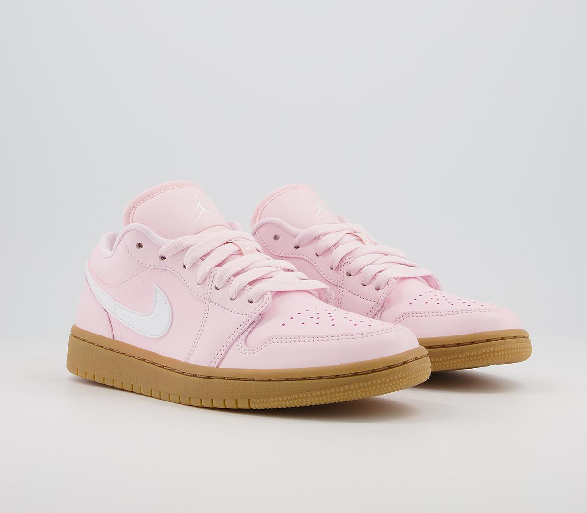 Jordan Air Jordan 1 Low Artic Pink White Gum Brown - Men's Trainers