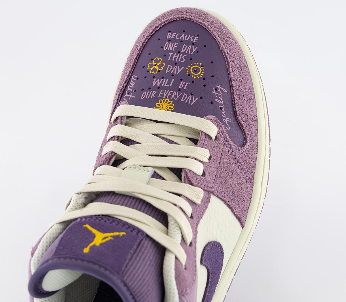 Jordan Air Jordan 1 Low Trainers Amethyst Wave Canyon Purple Olive Aura ...