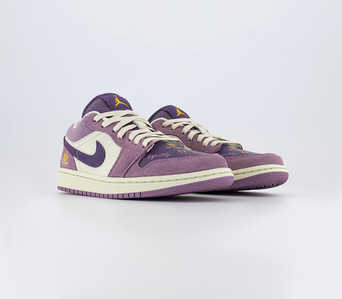 Jordan Air Jordan 1 Low Trainers Amethyst Wave Canyon Purple Olive Aura ...