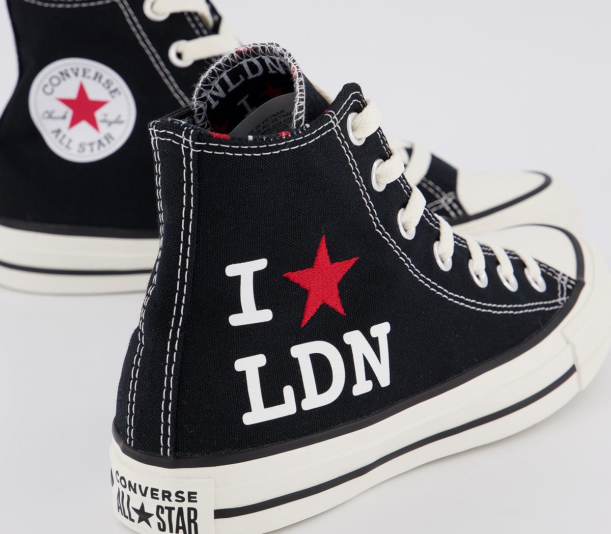 Converse Converse All Star Hi Black White Enamel Red I Star Ldn ...