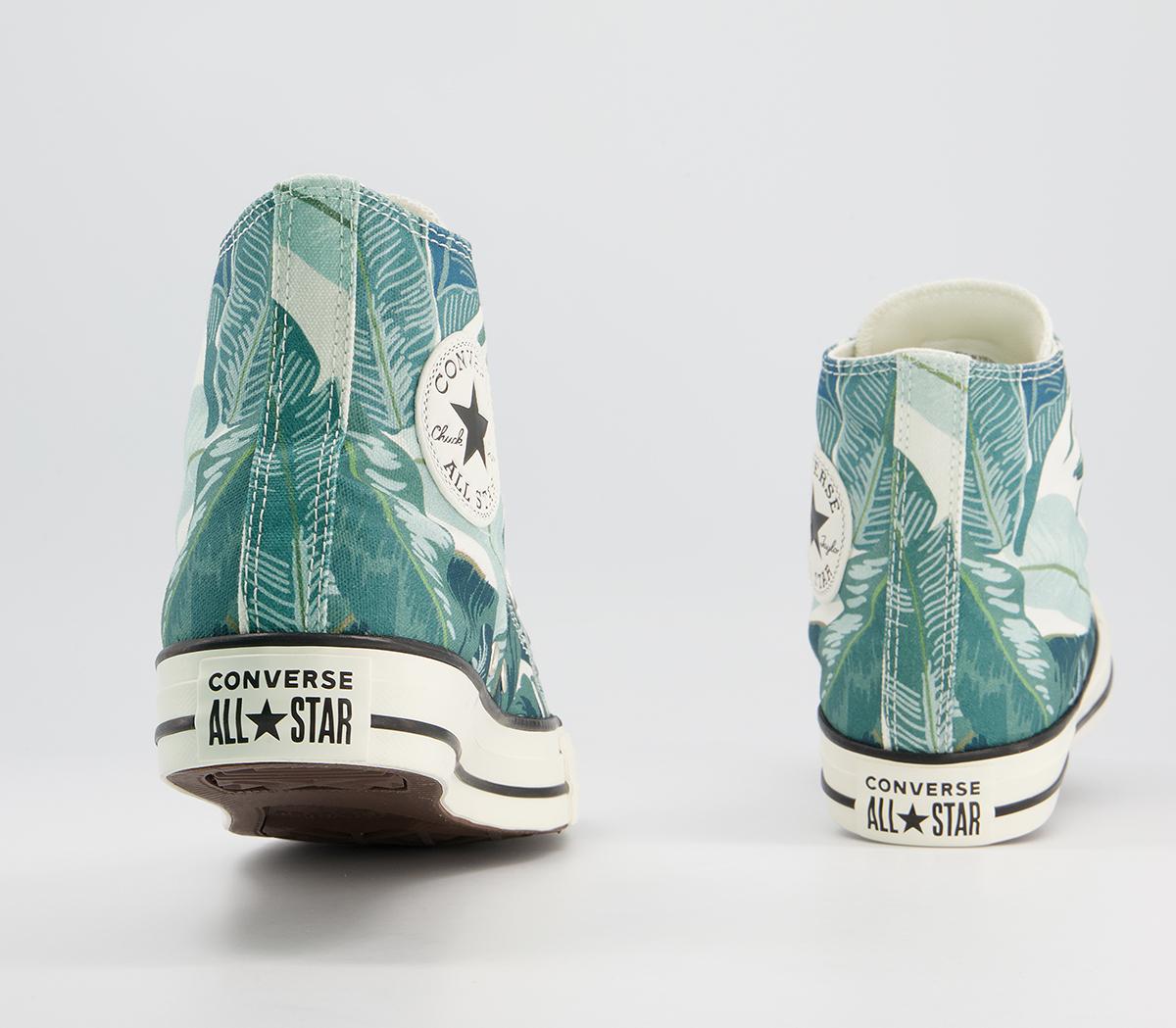 Converse Converse All Star Hi Trainers Egret Green Black Palm - Women's ...