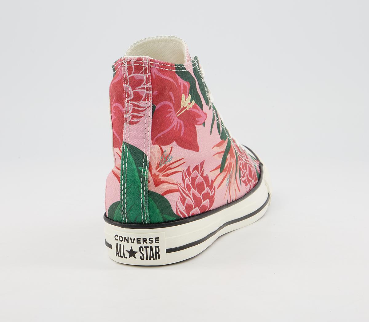 Converse Converse All Star Hi Trainers Egret Pink Blac Palm - Women's ...