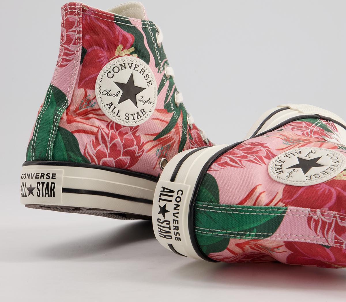 Converse Converse All Star Hi Trainers Egret Pink Blac Palm - Women's ...