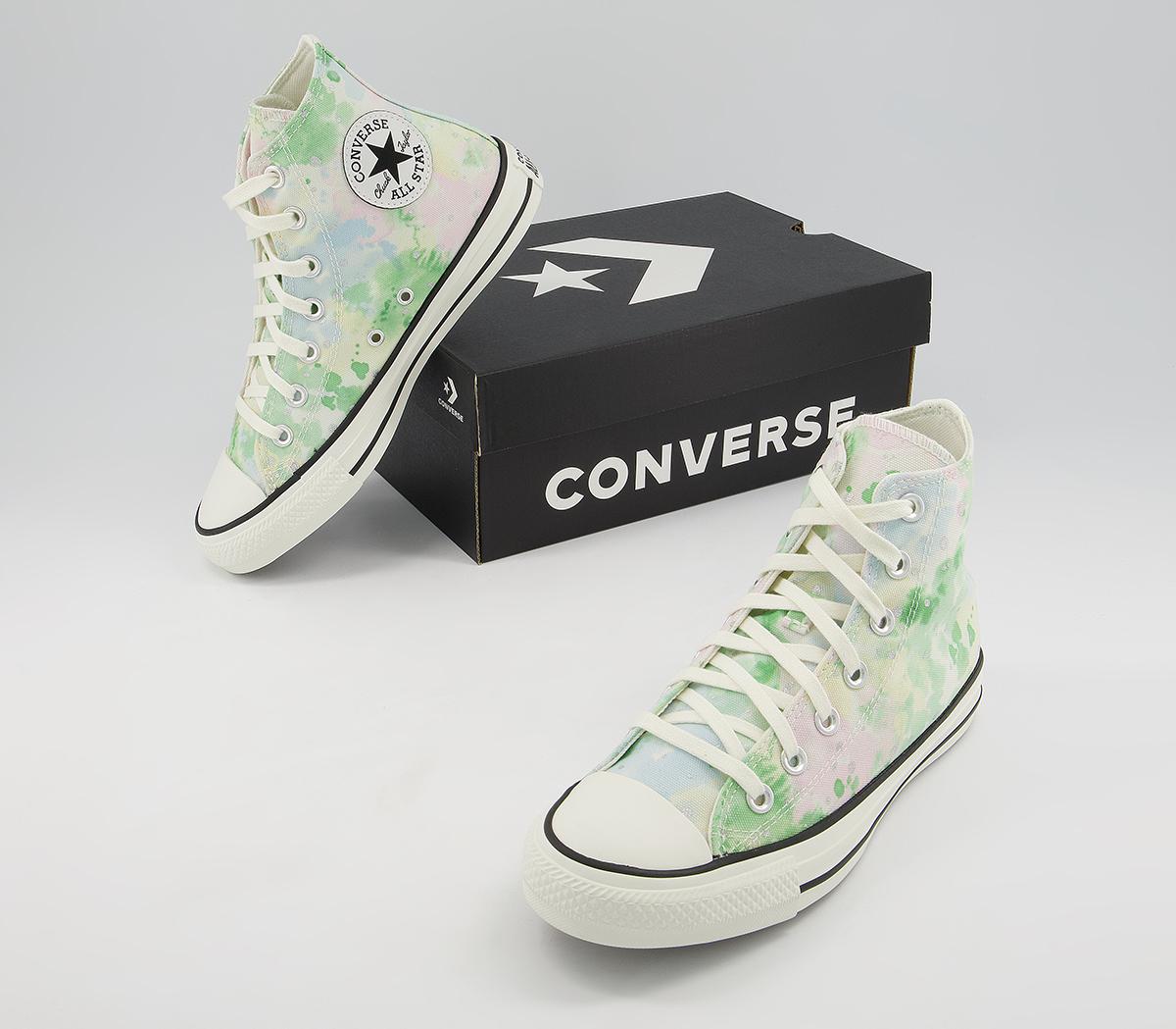 Converse Converse All Star Hi Trainers Egret Spring Green Black ...