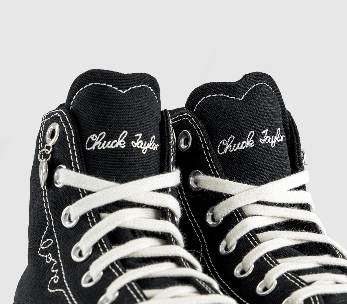 Converse Converse All Star Hi Trainers Heart Black Egret - Women's Trainers