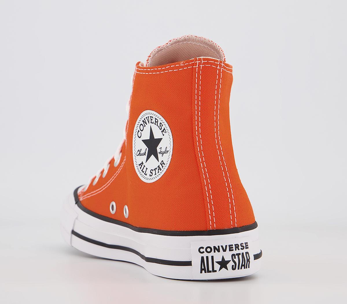 Converse Converse All Star Hi Trainers Orange White Black - Women's ...