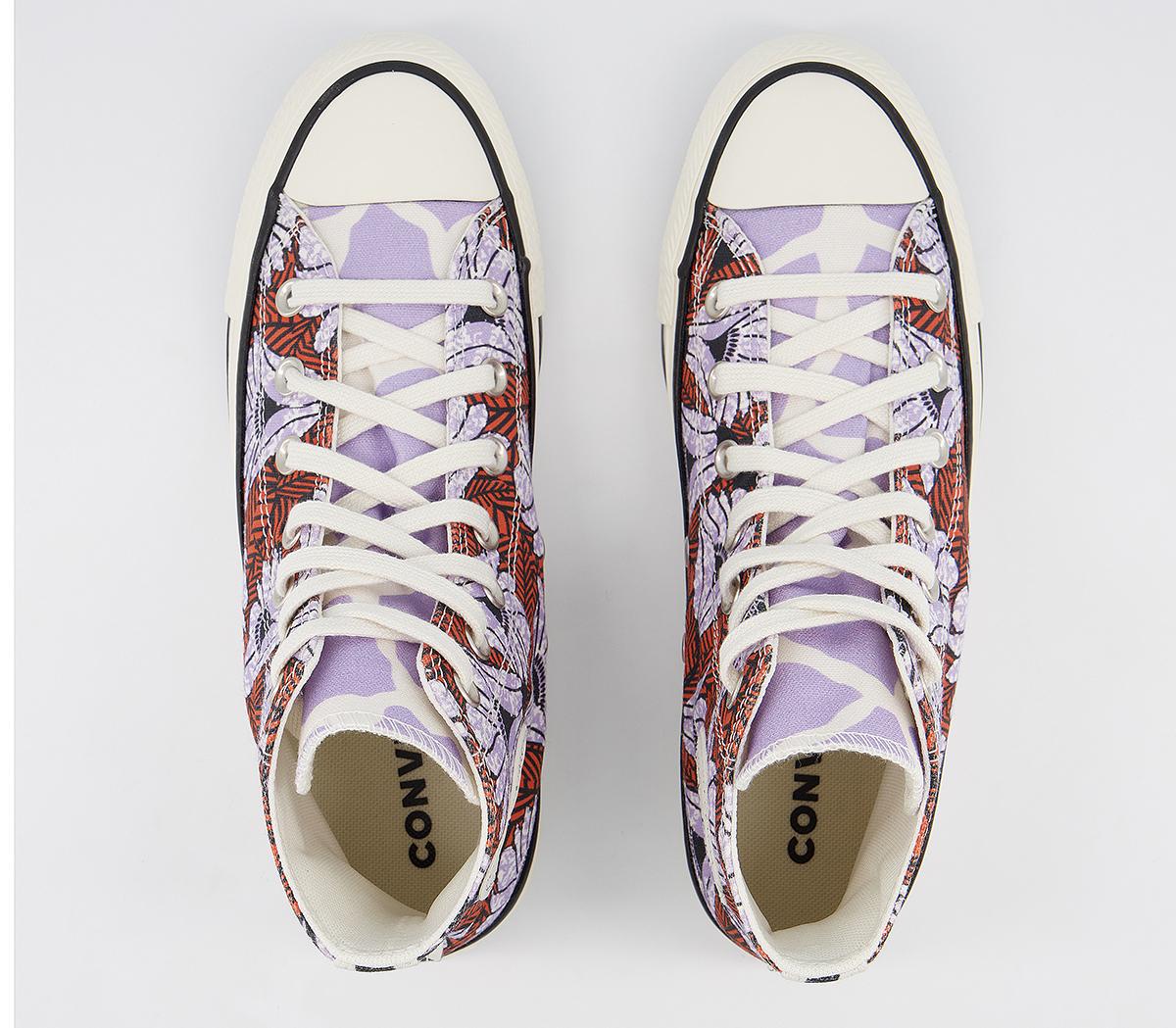 Converse Converse All Star Hi Trainers Orange Light Blue Multi Floral ...