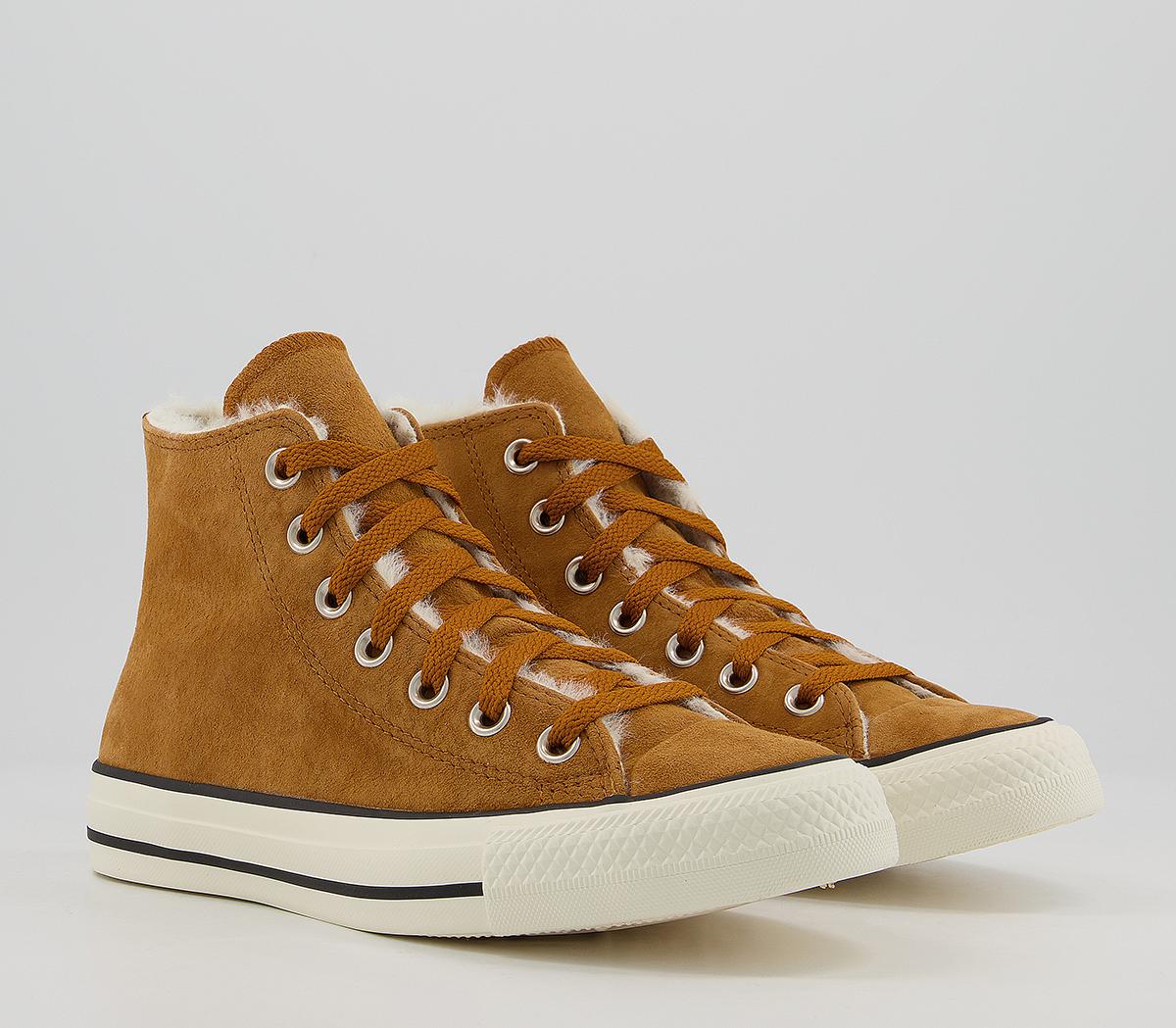 Converse Converse All Star Hi Trainers Burnt Sienna Shearling Exclusive ...