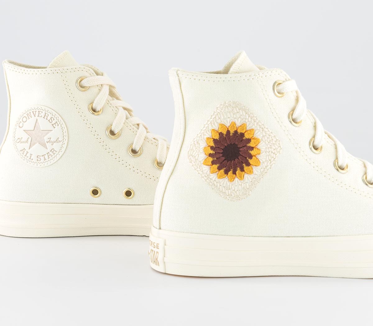 Converse Converse All Star Hi Trainers Egret Egret Light Gold Sunflower ...